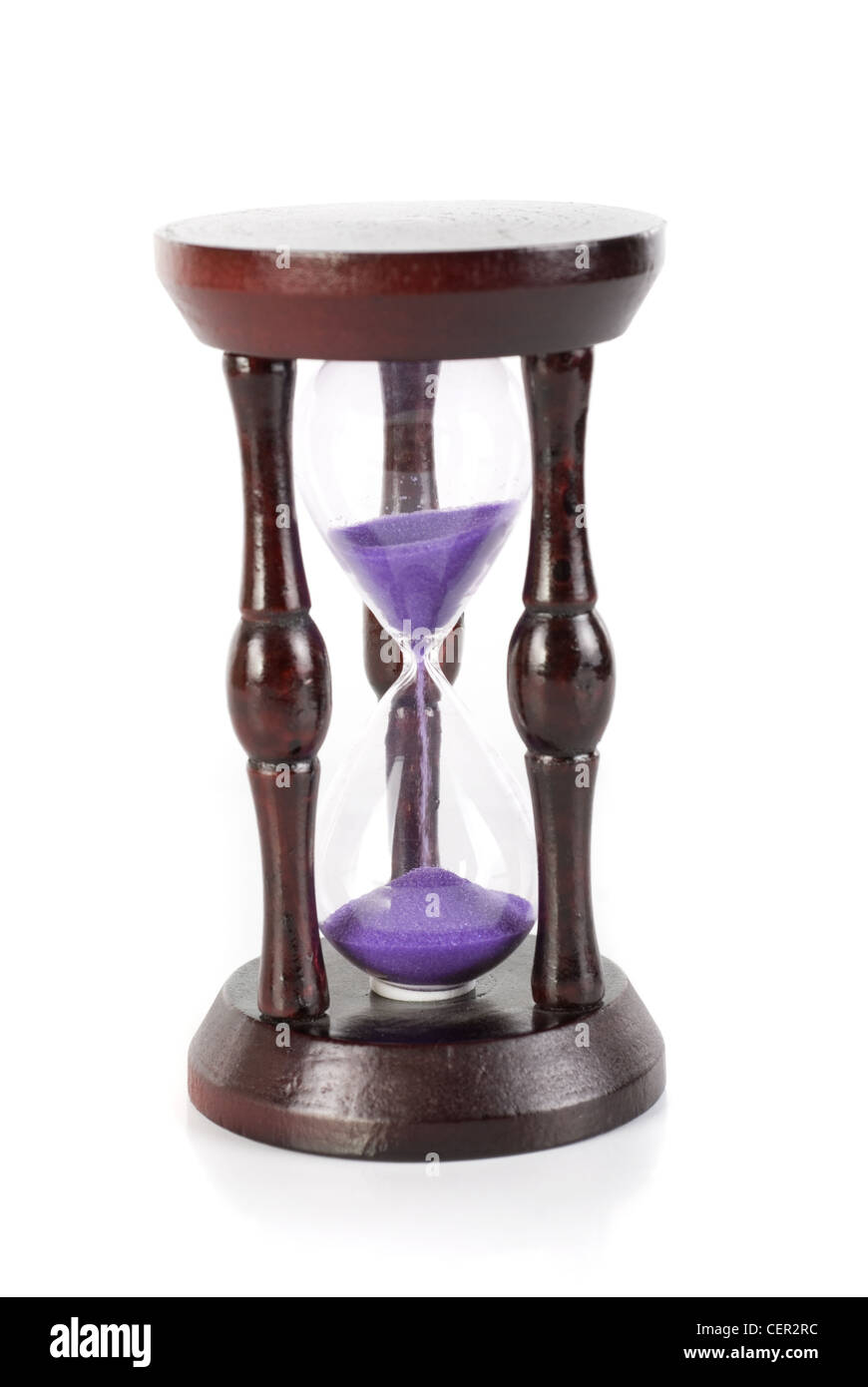 hourglass closeup isolated on a white background Stock Photo - Alamy