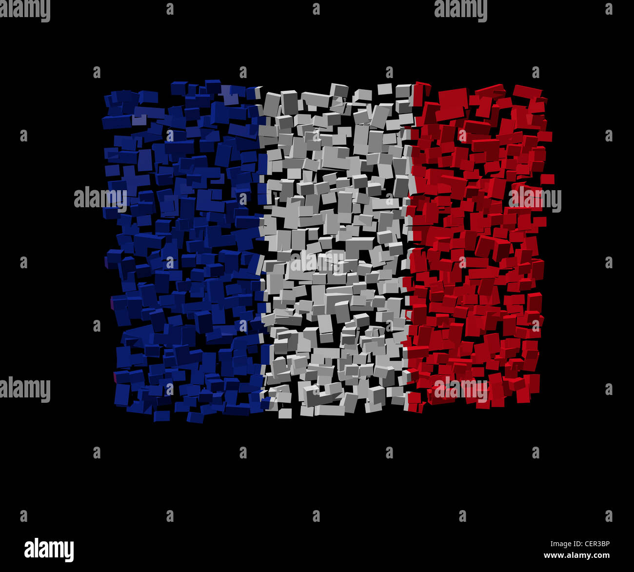 French flag on blocks illustration Stock Photo - Alamy