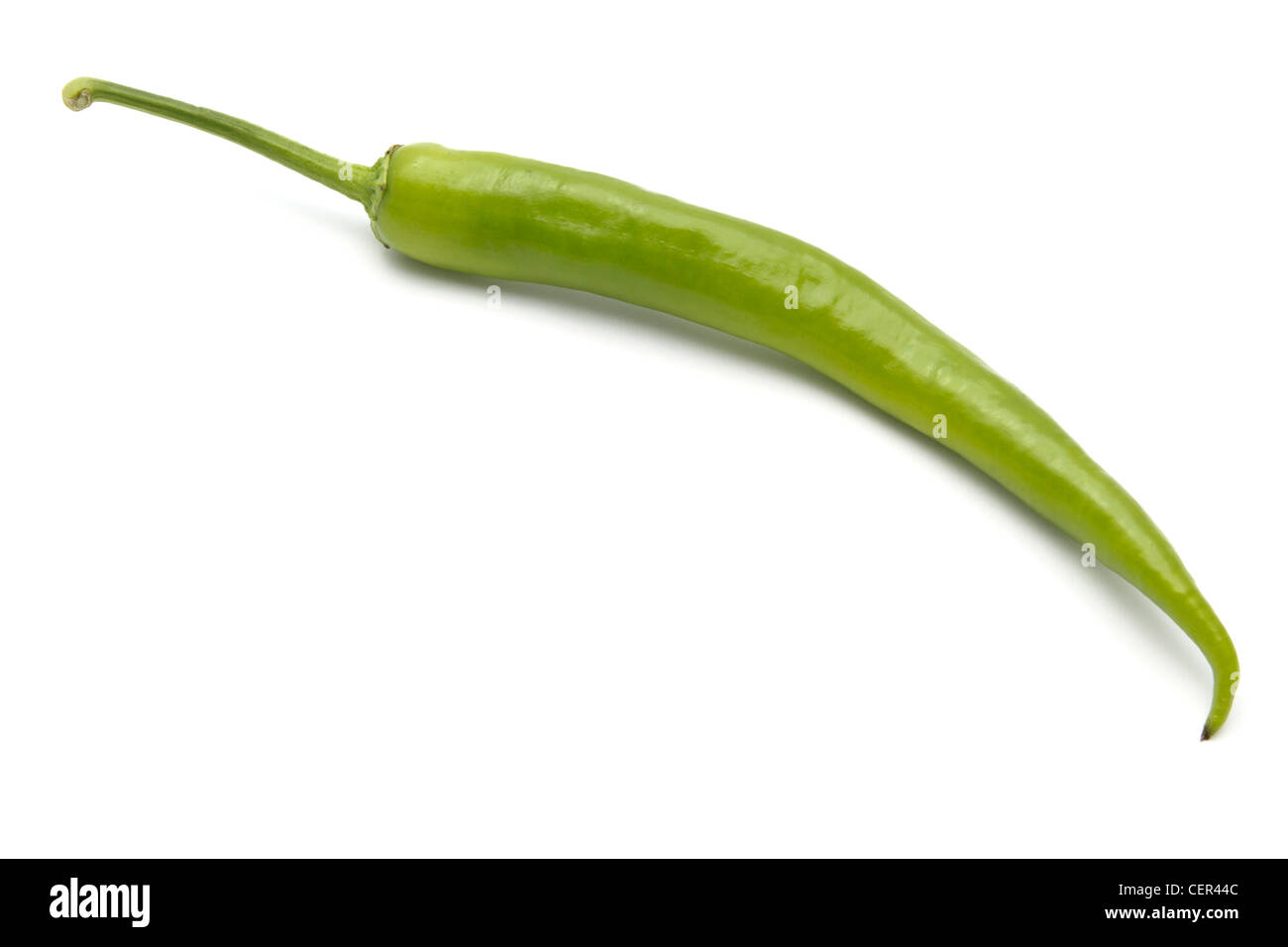 Fresh green chili isolated on white background Stock Photo - Alamy