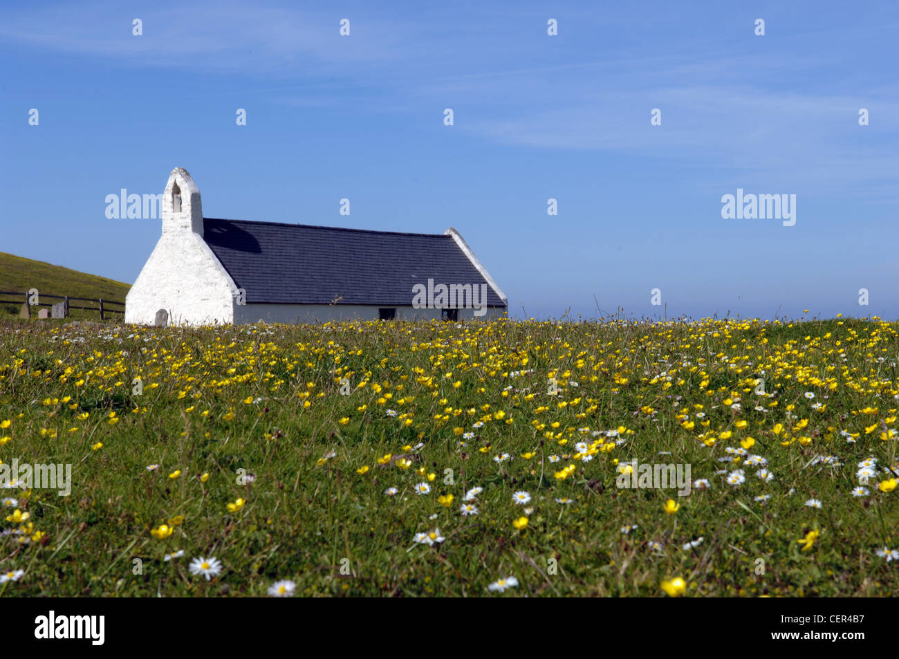 View of Mwnt Church Stock Photo - Alamy