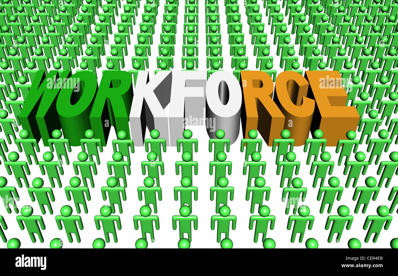 Irish workforce with flag text illustration Stock Photo - Alamy