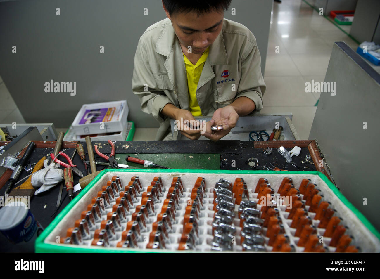 A cigarette lighters factory in Wenzhou, Zhejiang province, China. 09 ...