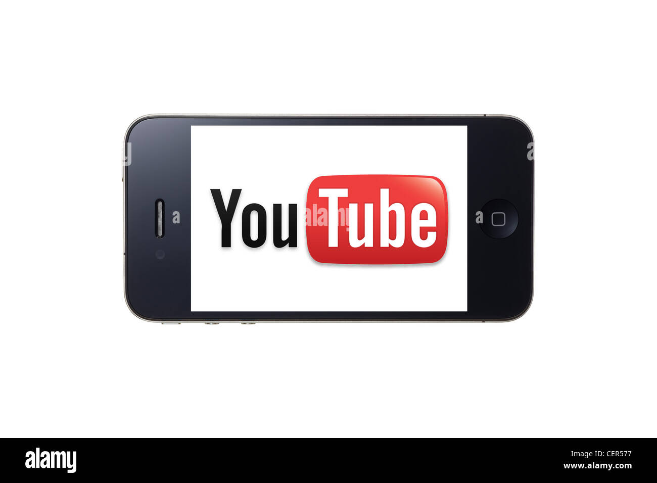 You Tube logo displayed on iPhone screen Stock Photo - Alamy