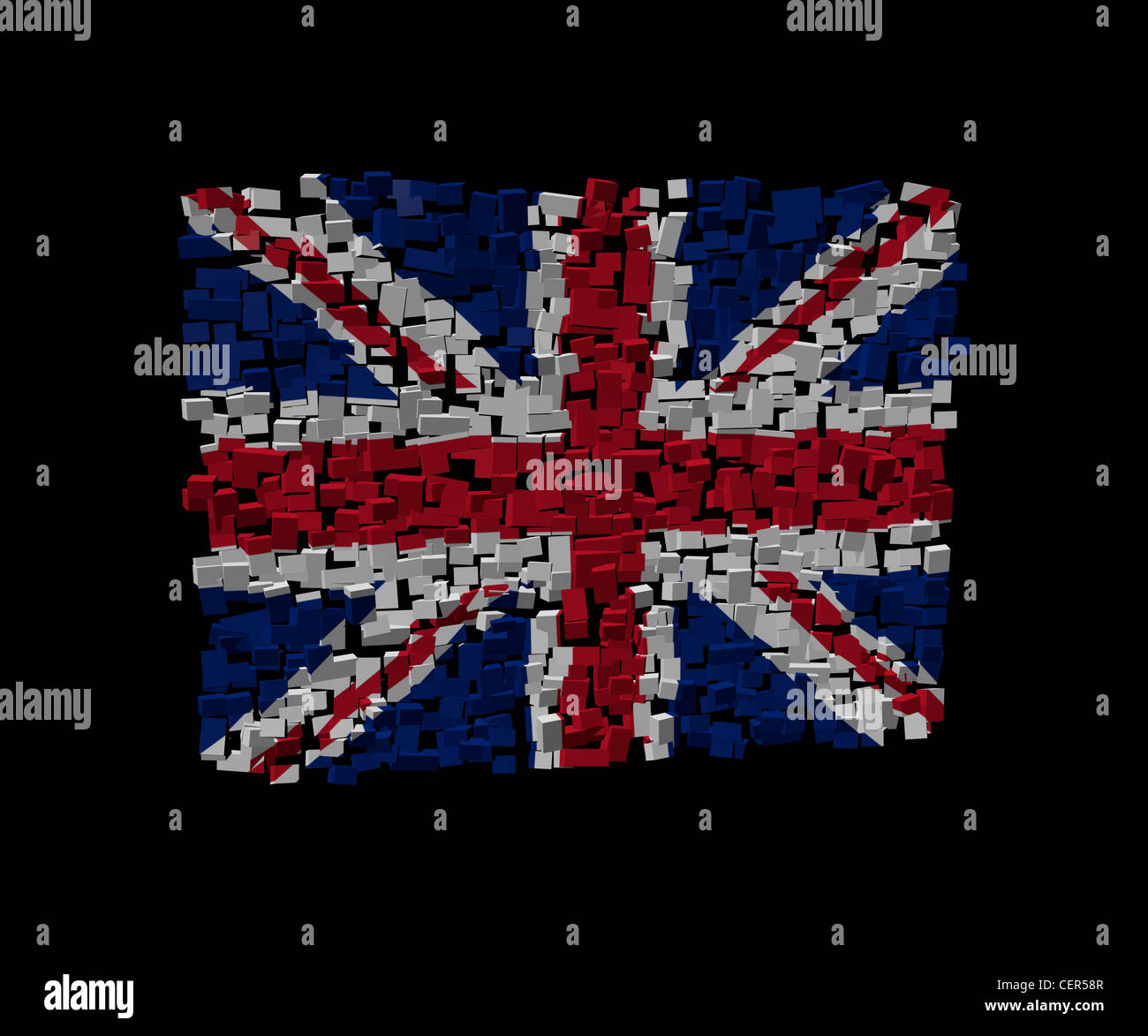 British flag on blocks illustration Stock Photo - Alamy