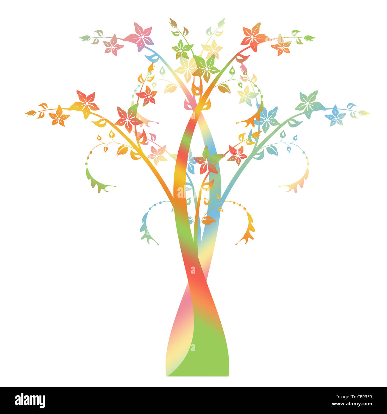 Colorful art tree isolated on white background Stock Photo - Alamy