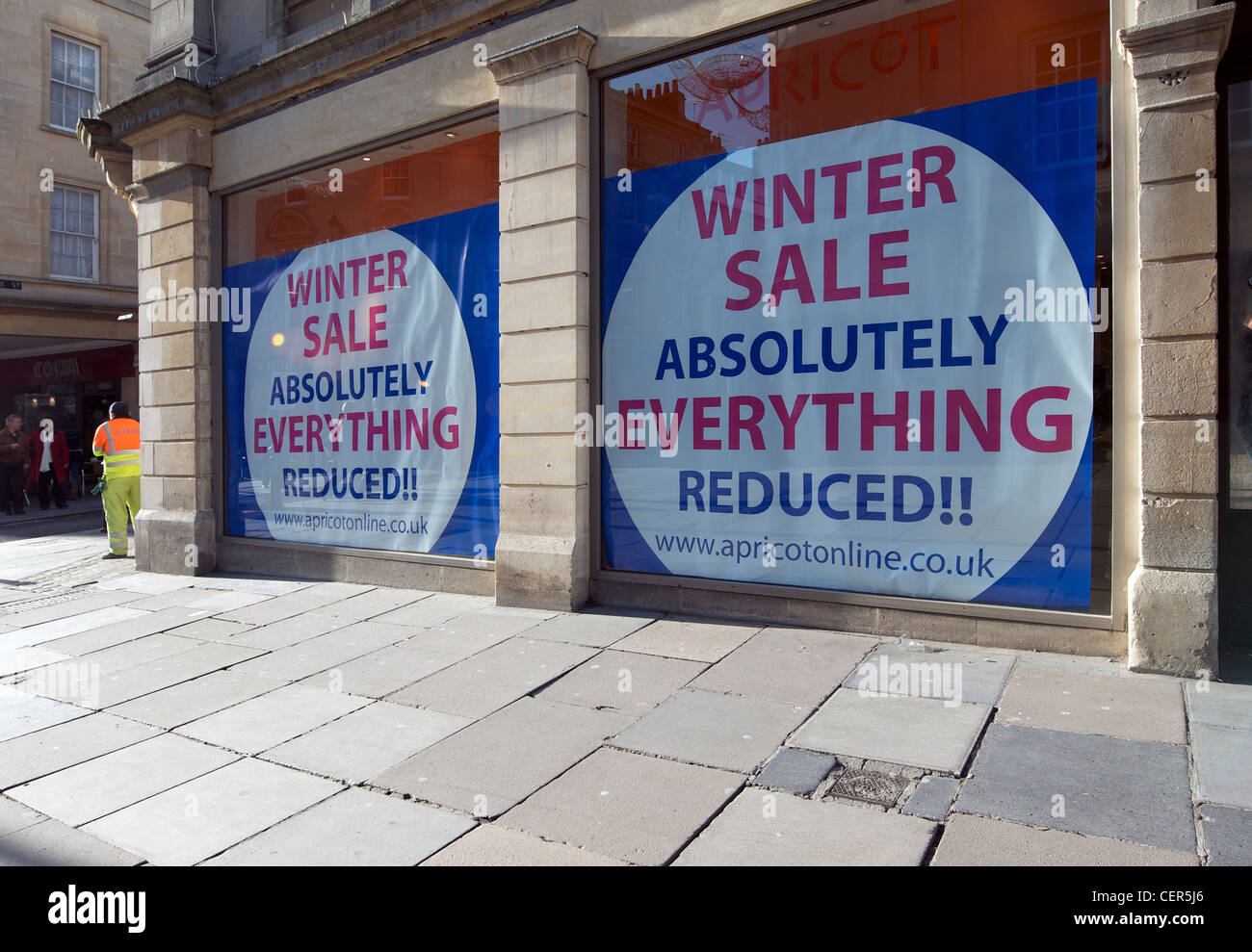 Winter sale everything reduced sign in Bath, Somerset , UK Stock Photo ...
