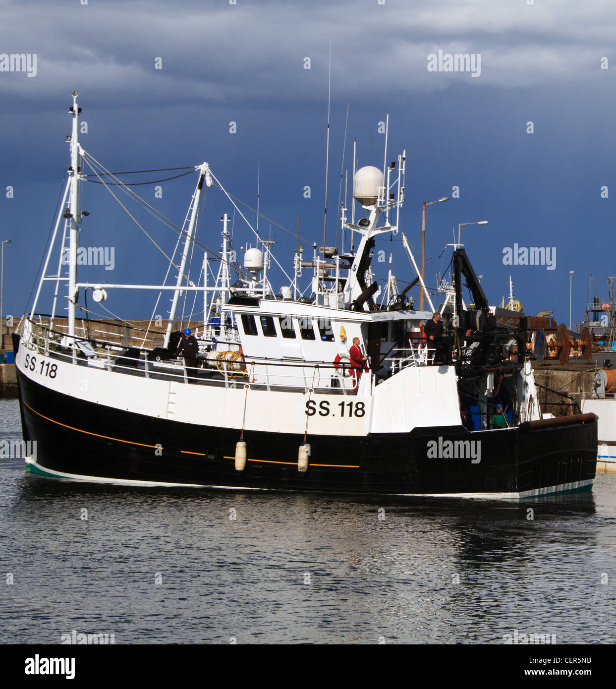 fishing boat at Macduff harbour Stock Photo - Alamy