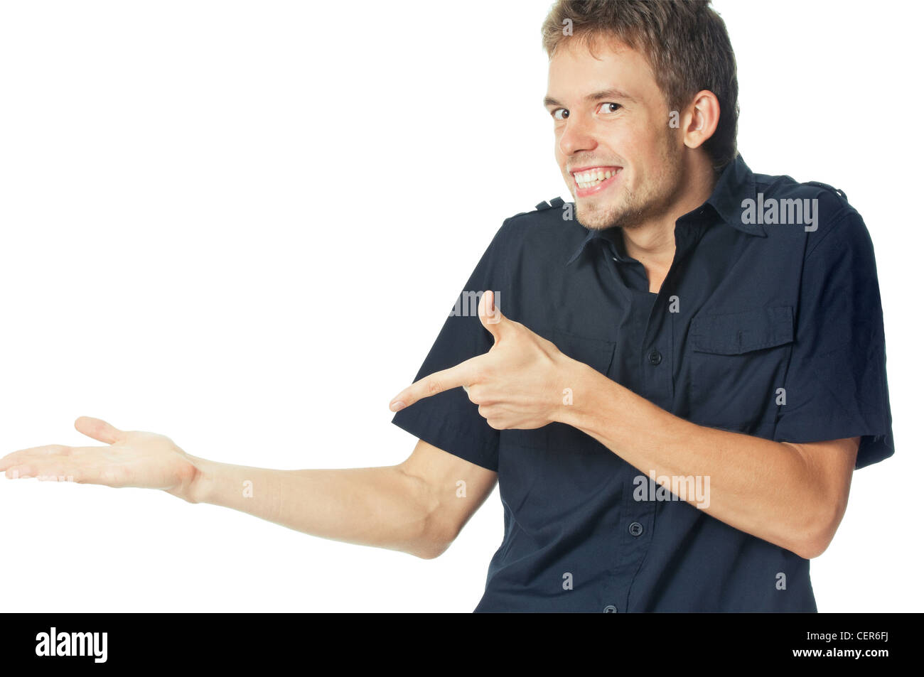 Young man standing isolated on white background Stock Photo - Alamy