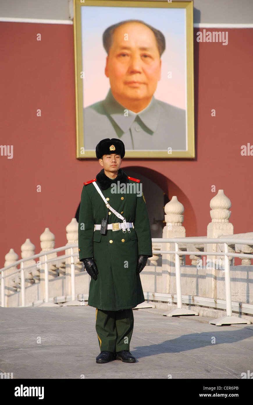 Guard in Tian An Men, Beijing Stock Photo - Alamy