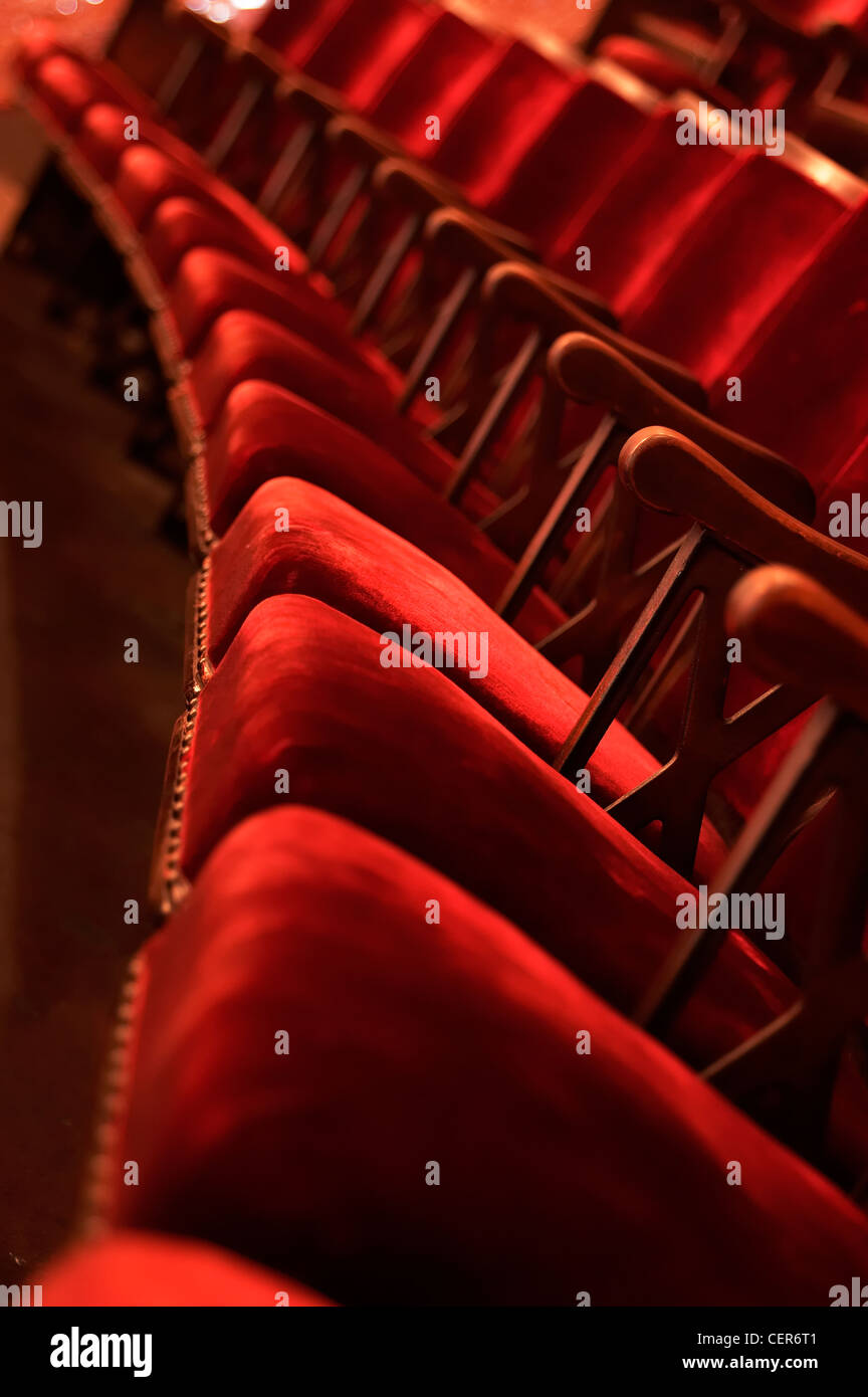 Rows of theatre seats in Blackpool Stock Photo - Alamy