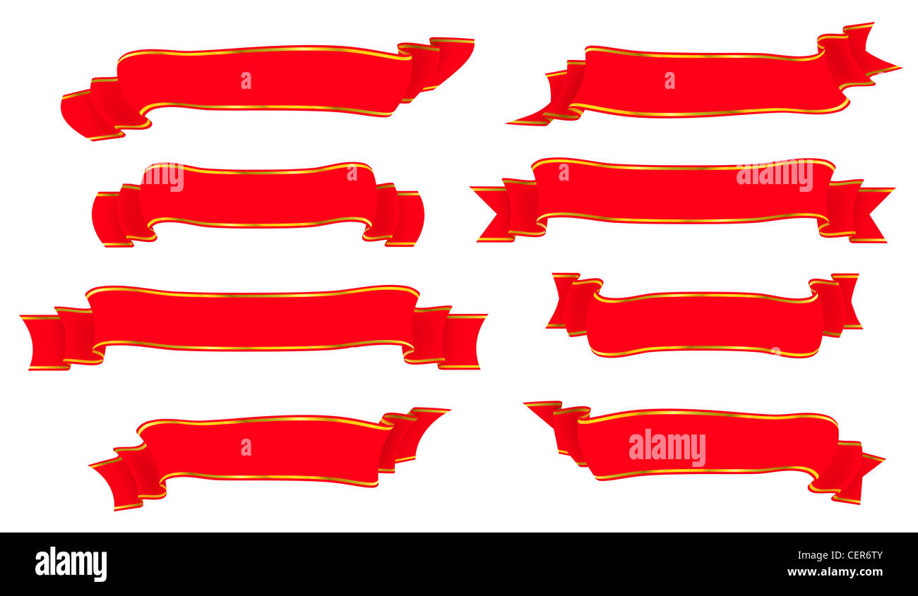 Red ribbon banners on hi-res stock photography and images - Alamy