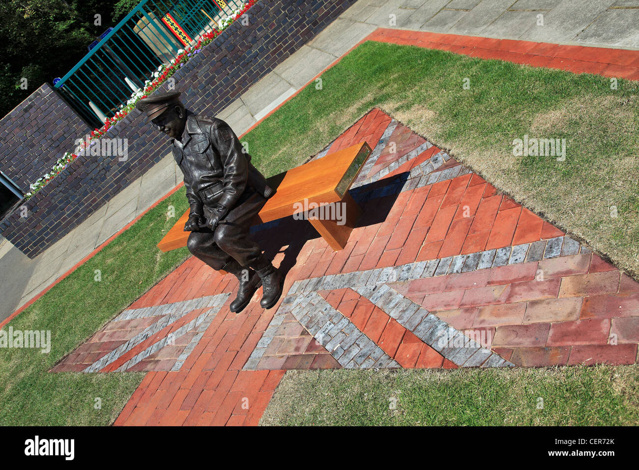 bronze statue in honour of Captain Mainwaring TV Dad’s Army. The series ...