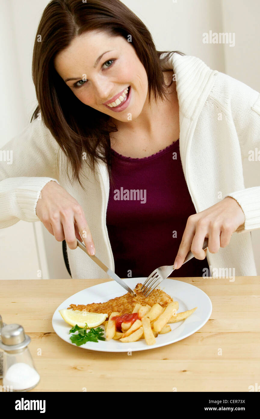 Female long brunette hair wearing burgundy top and white cardigan ...