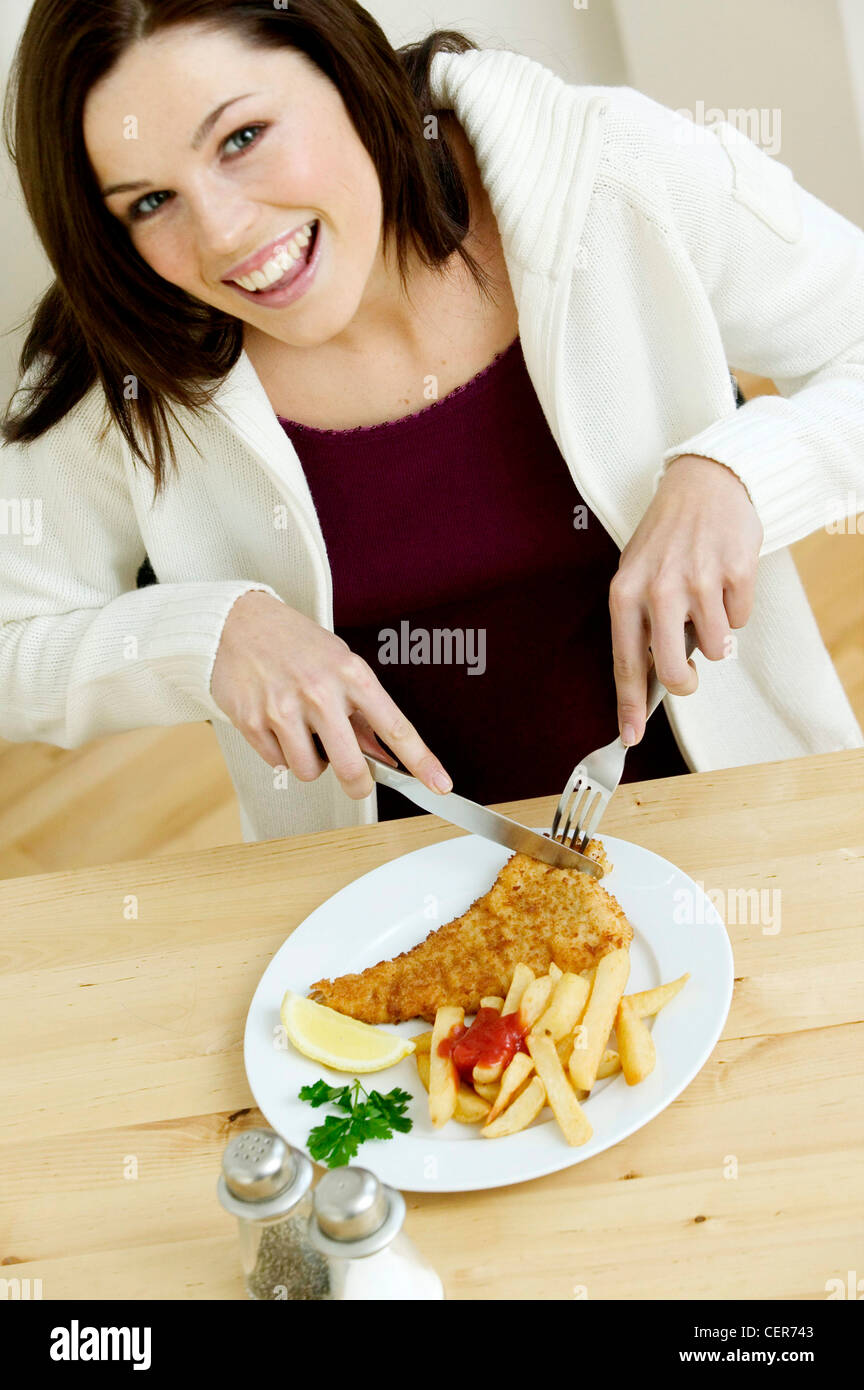 Female long brunette hair wearing burgundy top and white cardigan ...