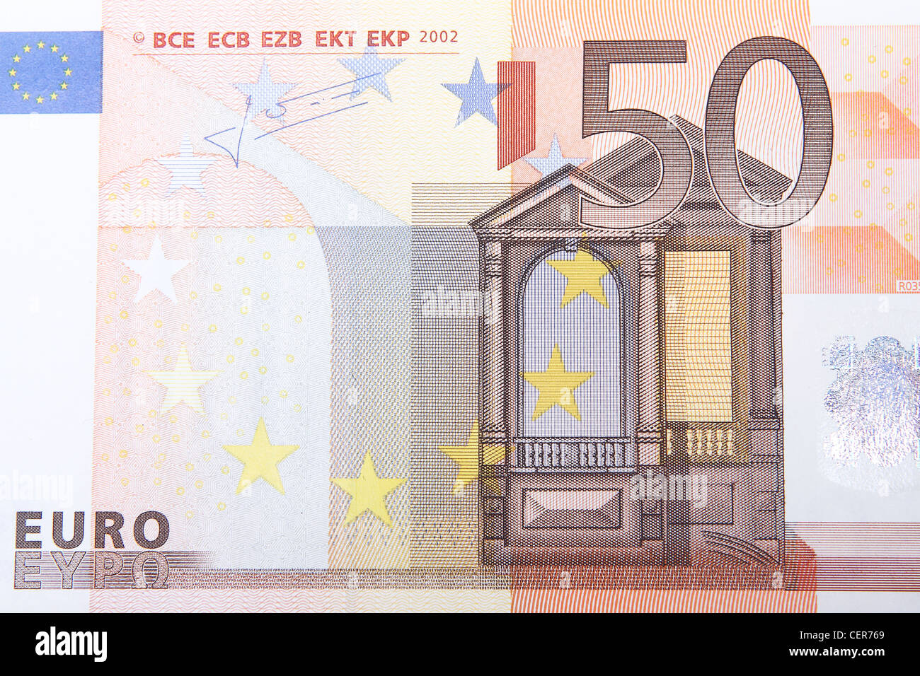 Detailed view of a 50 euro bank note Stock Photo - Alamy