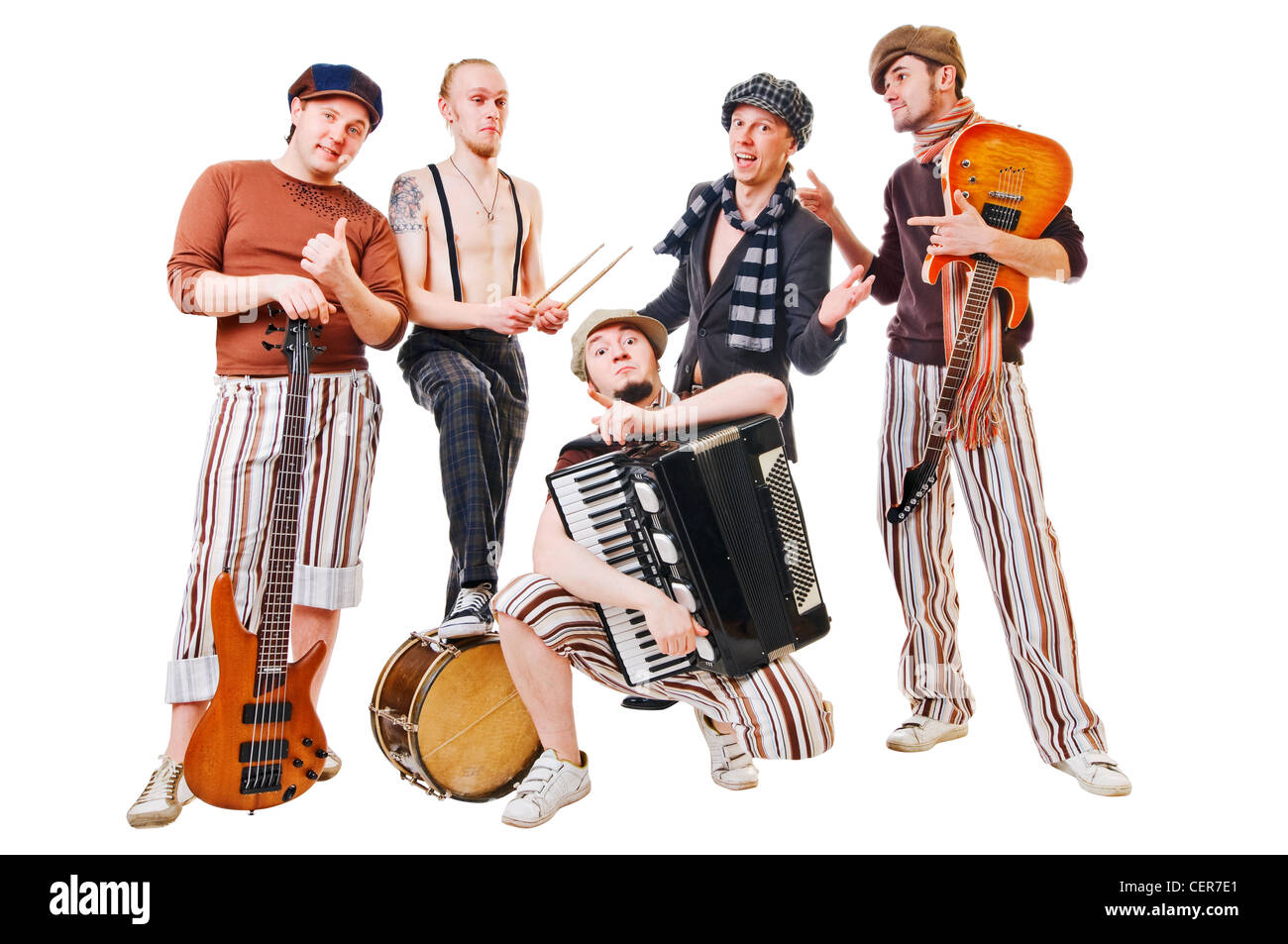 music group isolated on white Stock Photo - Alamy