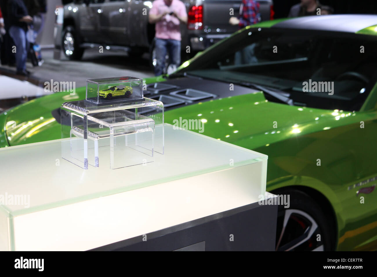 life size hot wheel camaro car model green Stock Photo - Alamy