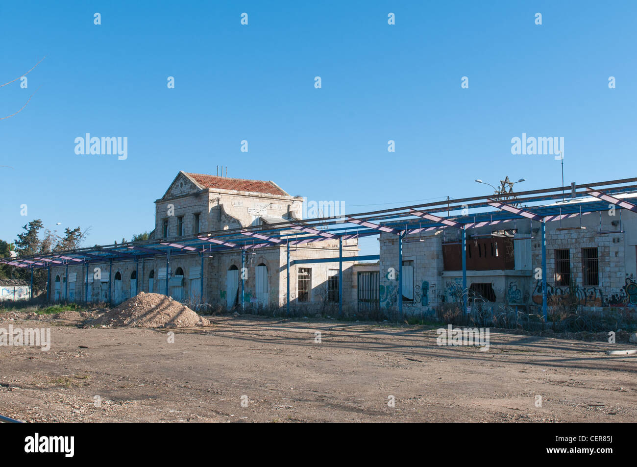 The German Colony in Jerusalem, The disused train station Stock Photo ...