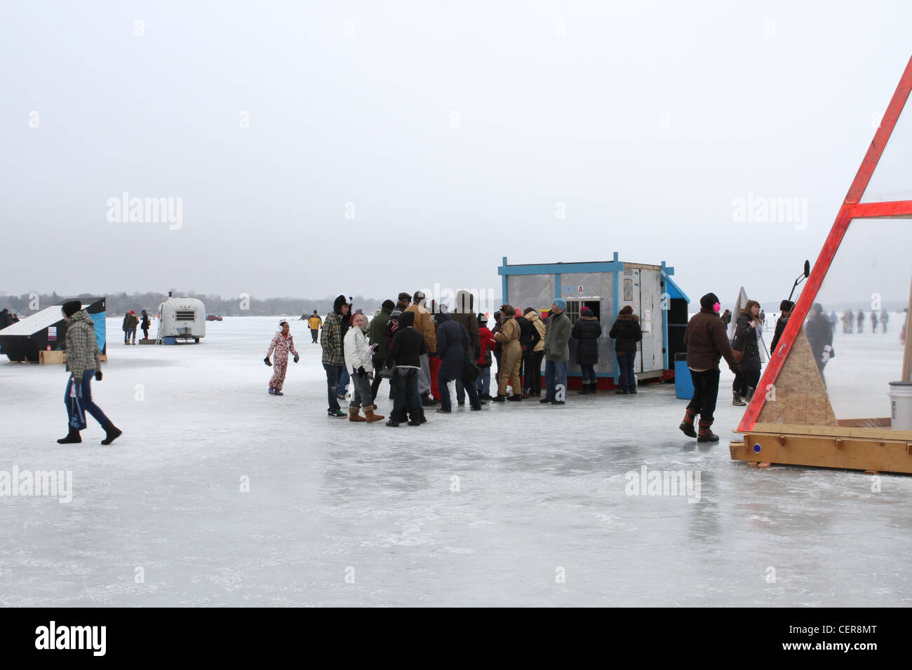 People enjoying the various shanties at the Art Shanty Project in ...