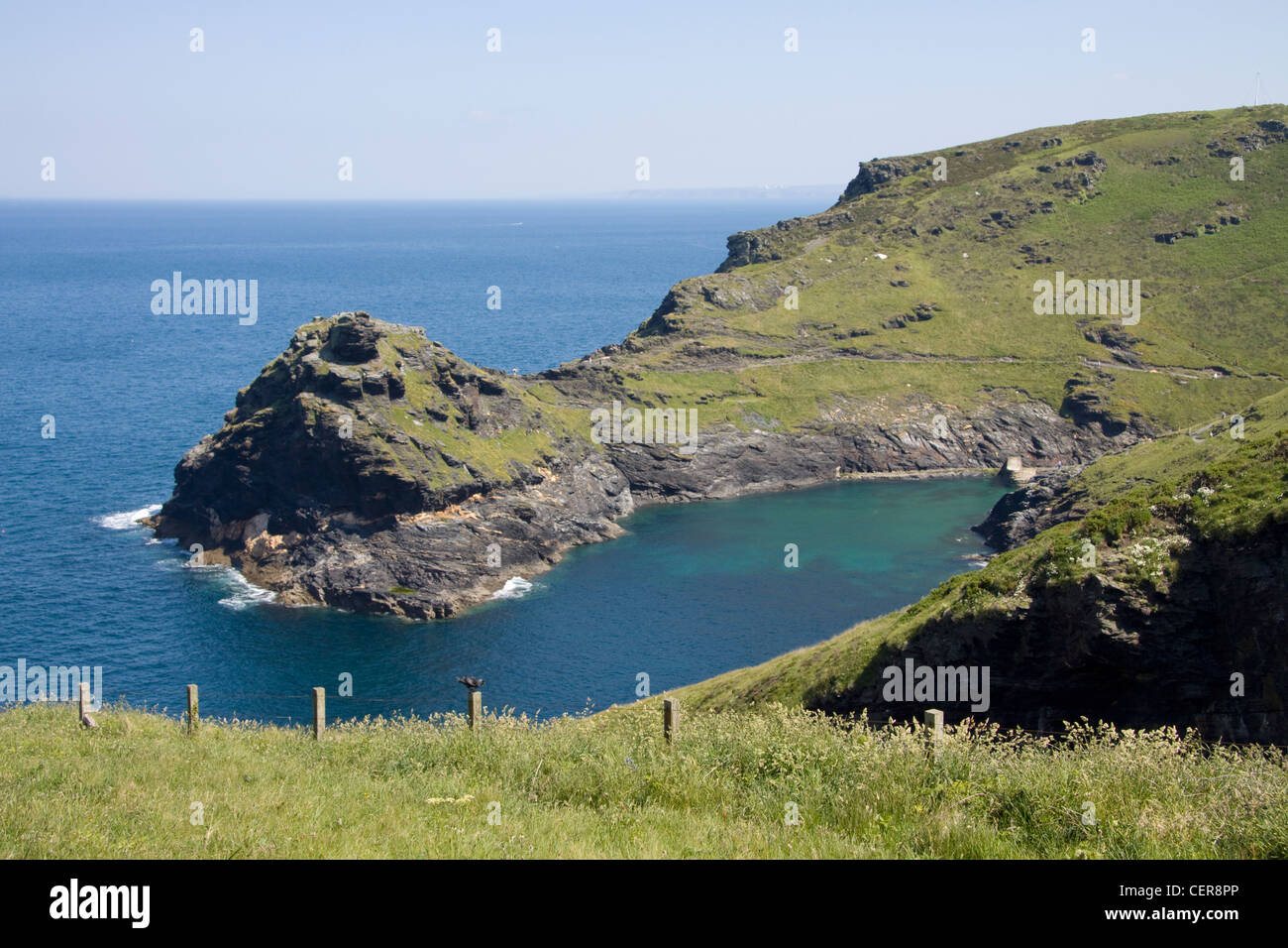Penally Point at the entrance to Boscastle Harbour on the North ...