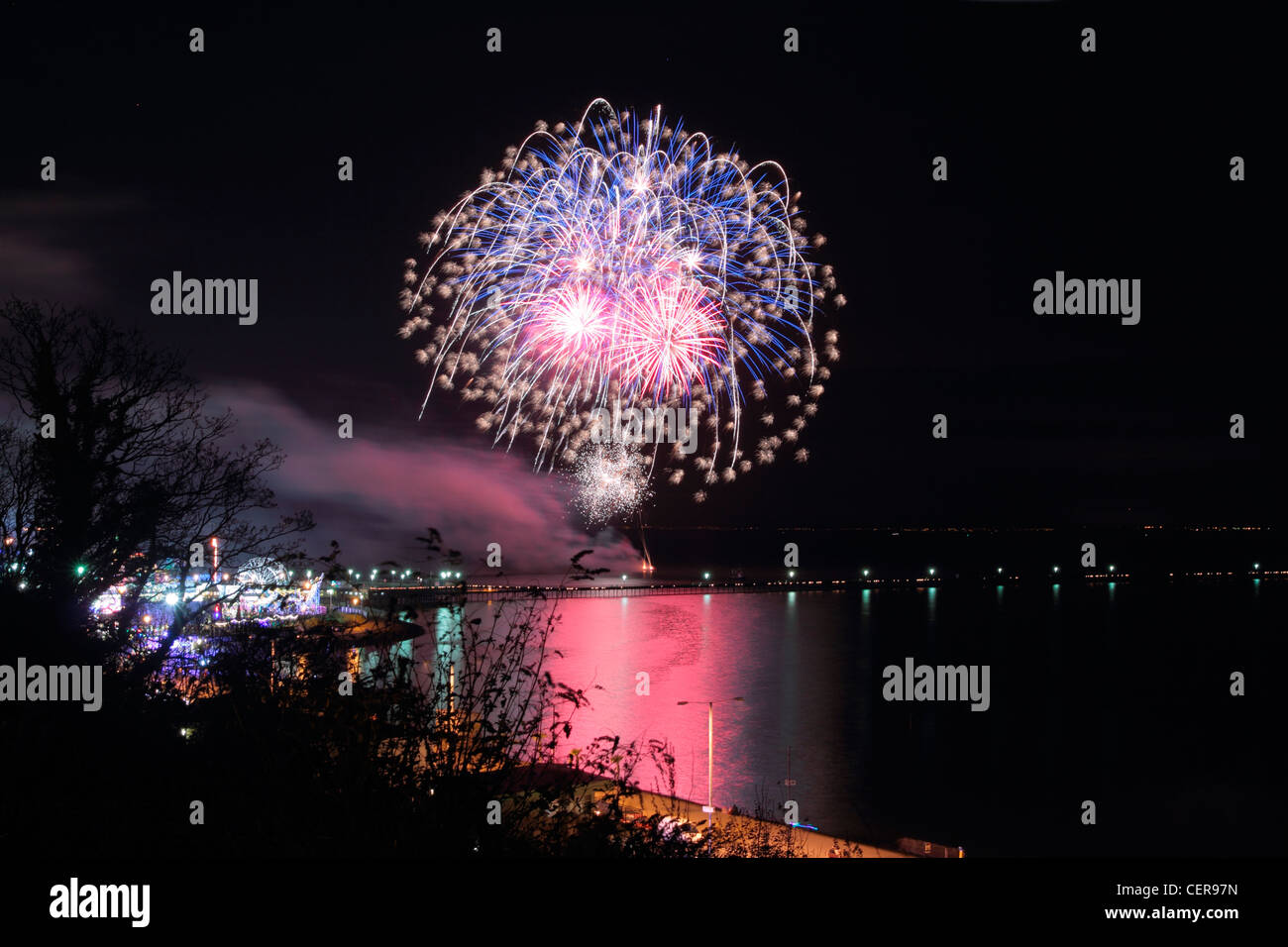 Firework display on the sea front at Southend-on-Sea Stock Photo - Alamy