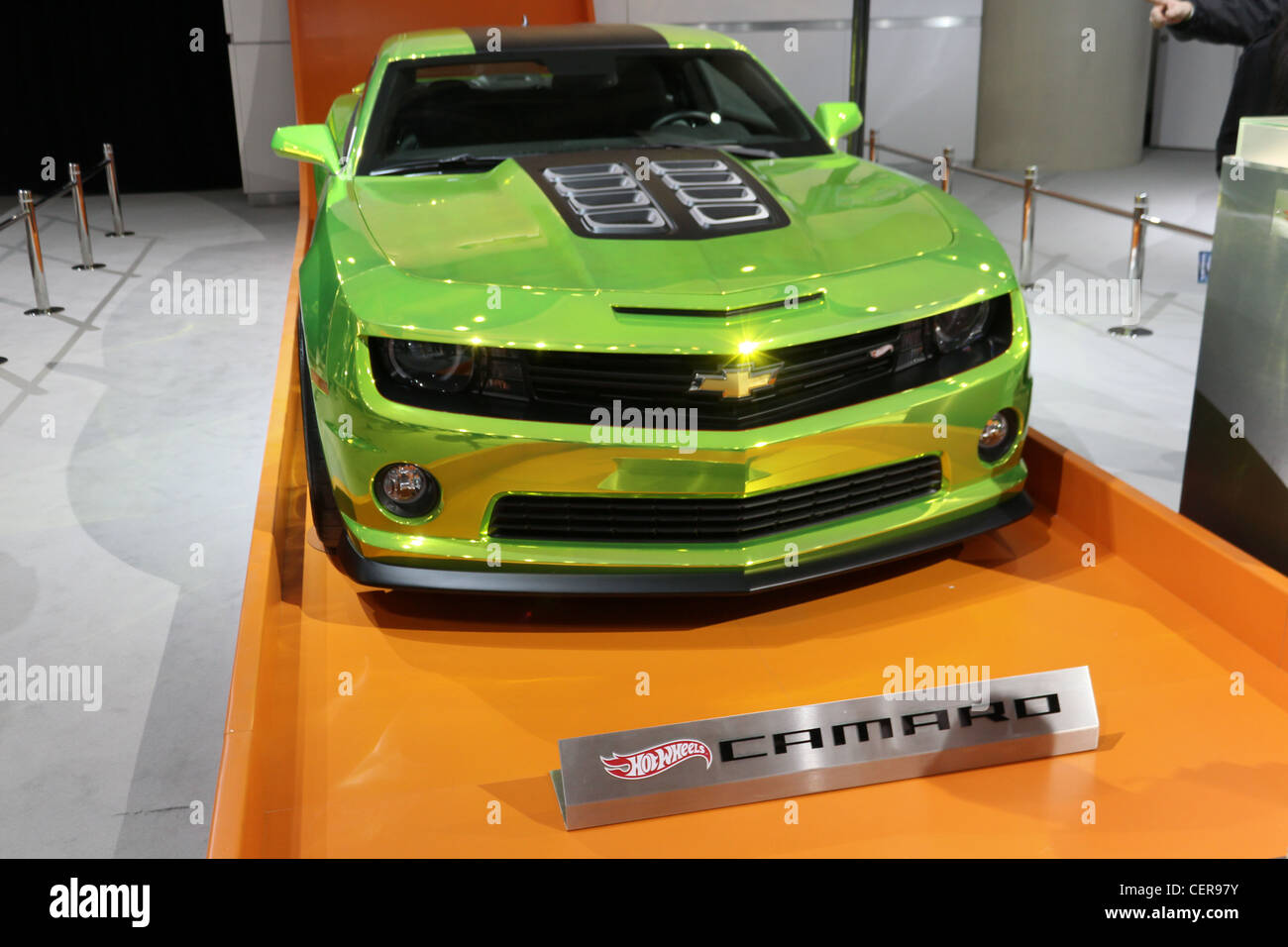 life size hot wheel camaro car model green Stock Photo - Alamy