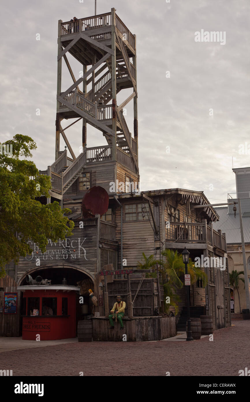 old wooden watch tower at mallory square,key west,florida,usa Stock ...
