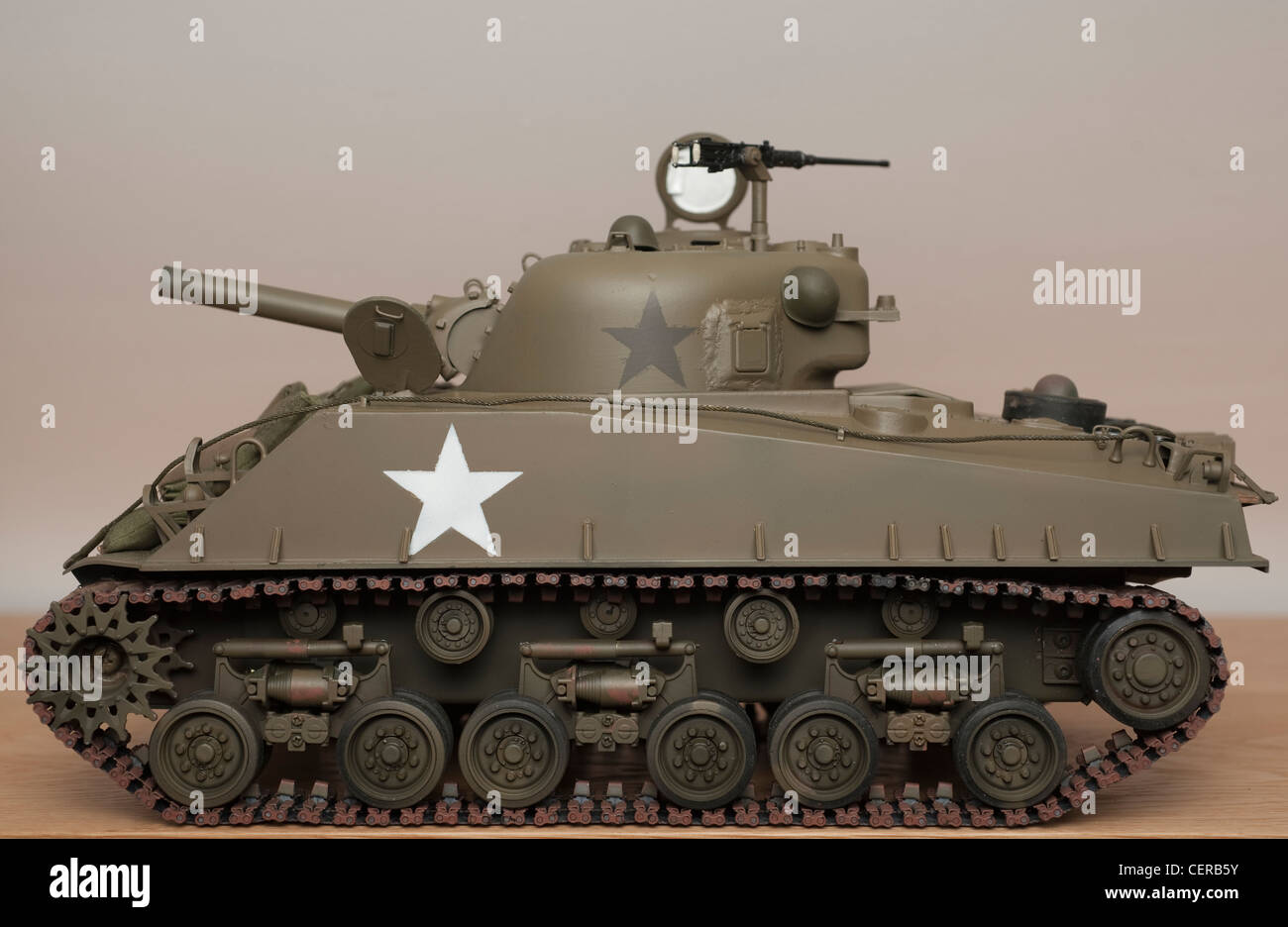 Detailed scale model of late version Sherman Tank M4A3E8, known as the ...