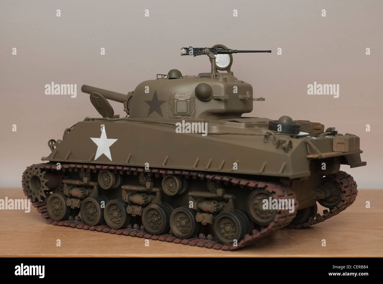 Detailed scale model of late version Sherman Tank M4A3E8, known as the ...