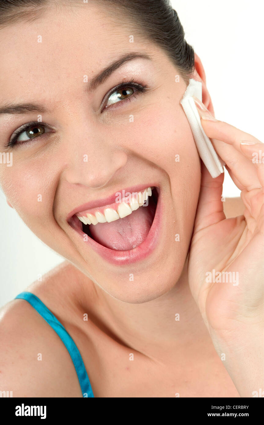 Woman showing no teeth hi-res stock photography and images - Alamy