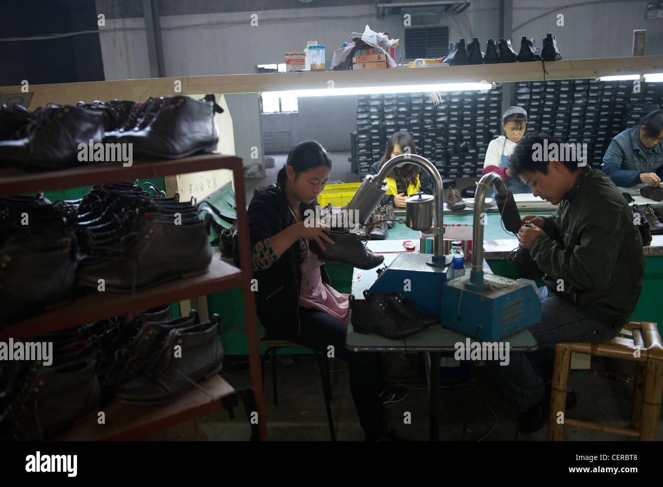 China shoes factory workers hi-res stock photography and images - Alamy