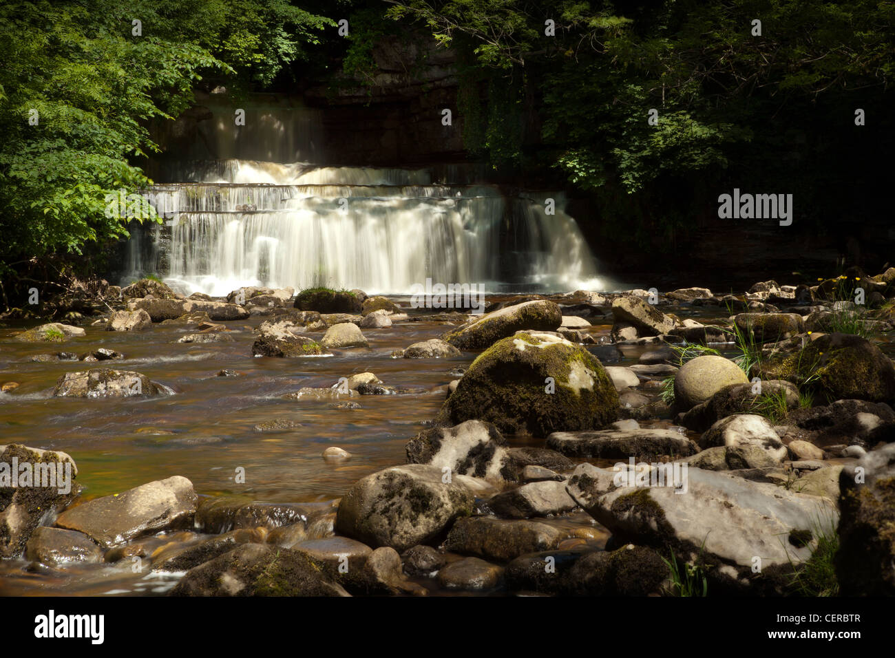 Cotter Force Waterfall, Wensleydale, Yorkshire Dales, UK Stock Photo ...