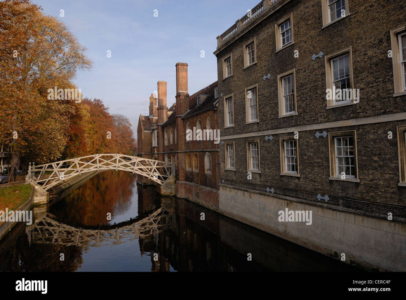 The Mathematical Bridge, official name the wooden bridge, over the ...