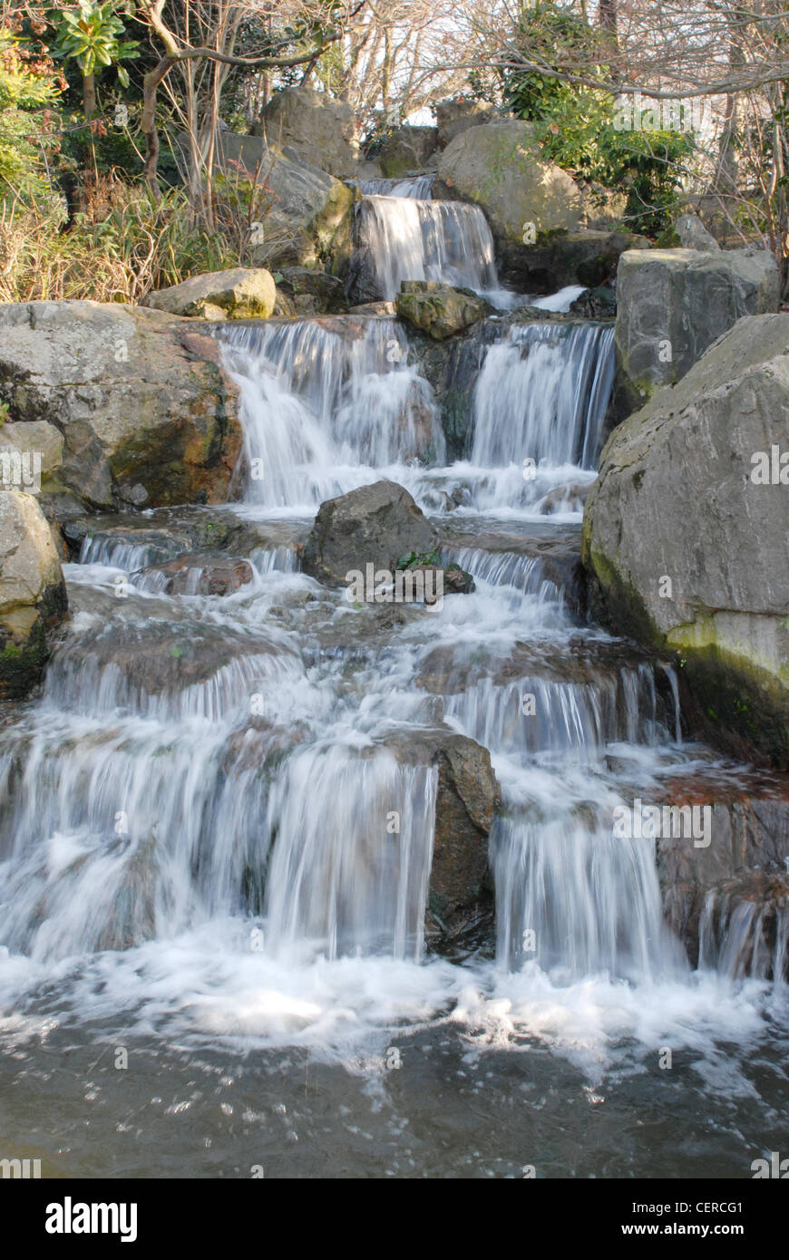 Waterfall in Holland Park, London Stock Photo - Alamy