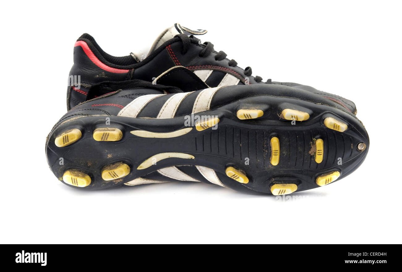 black cleats isolated on a white background Stock Photo - Alamy