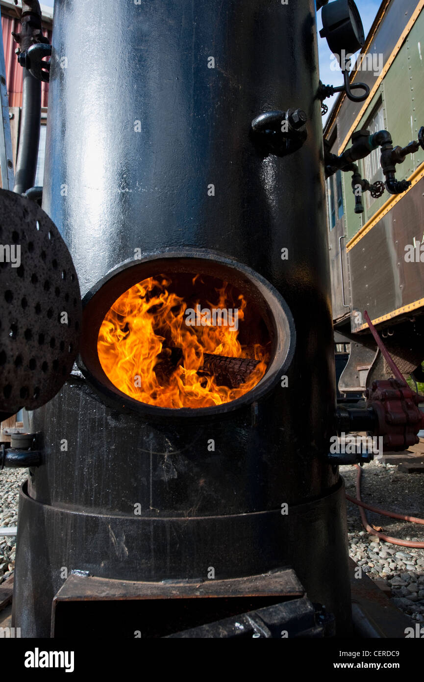 A steam generator used to heat up antique rail passenger cars Stock ...