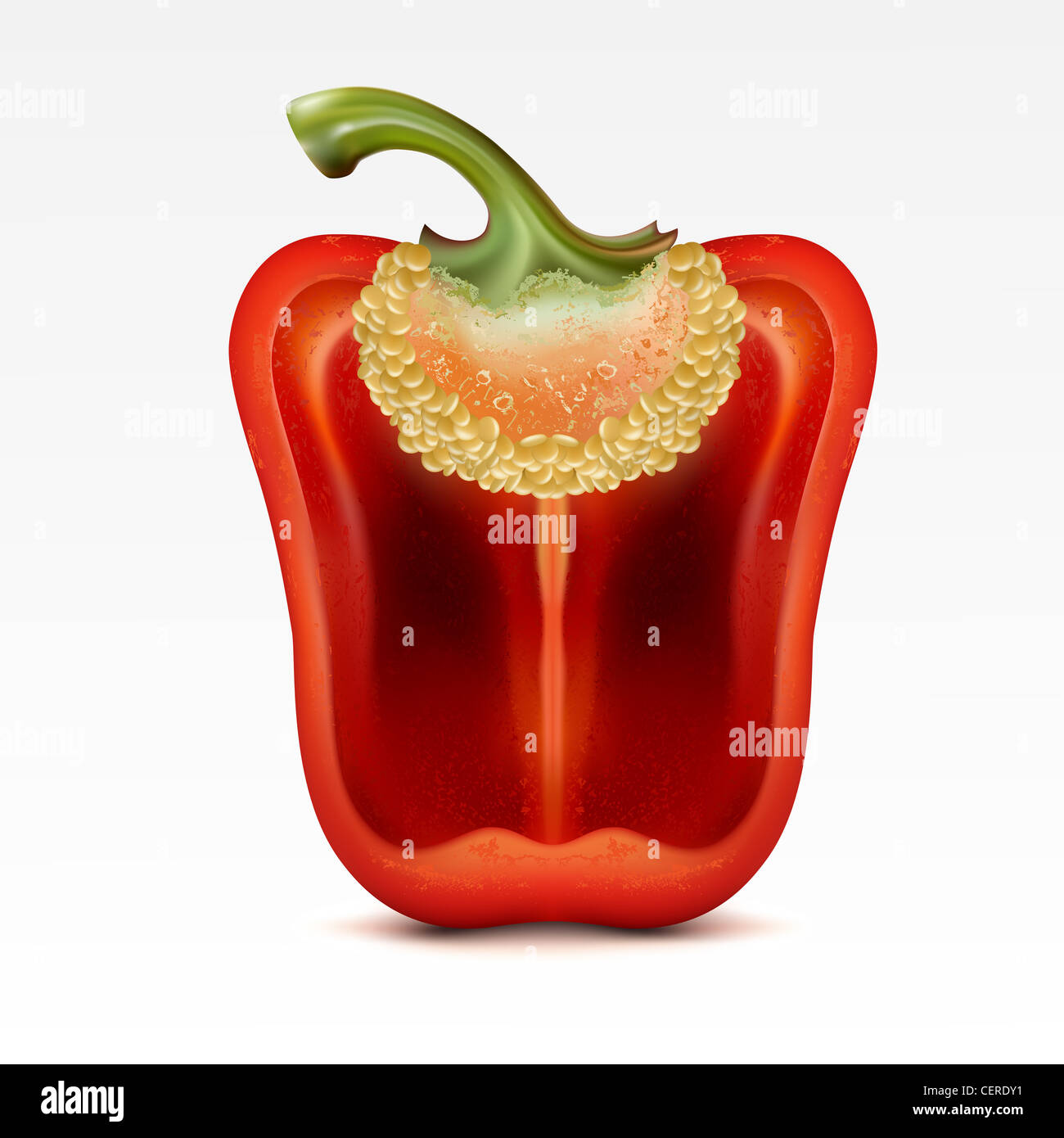 Half a red pepper Stock Photo - Alamy