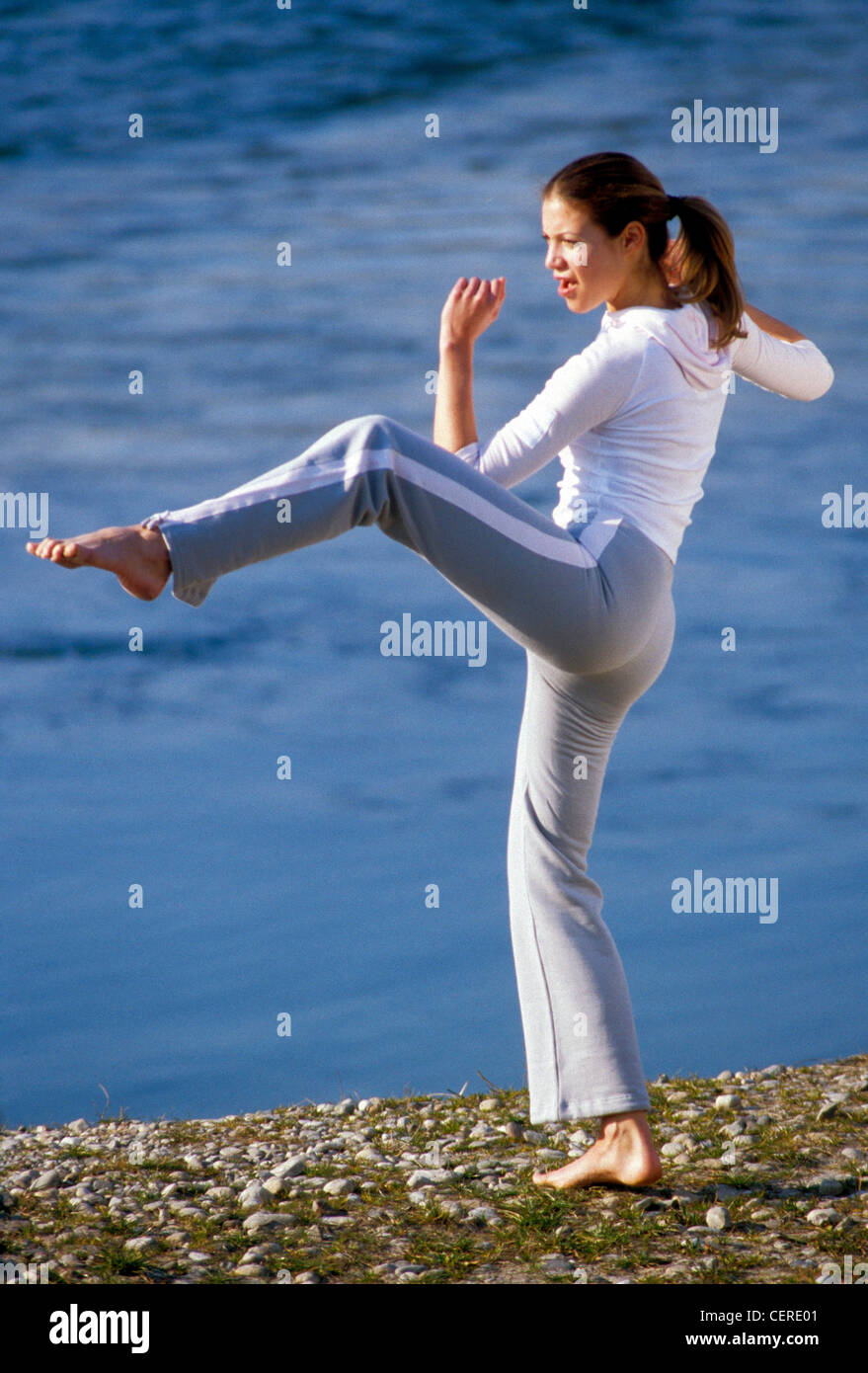 Brunette woman long legs wearing hi-res stock photography and images ...