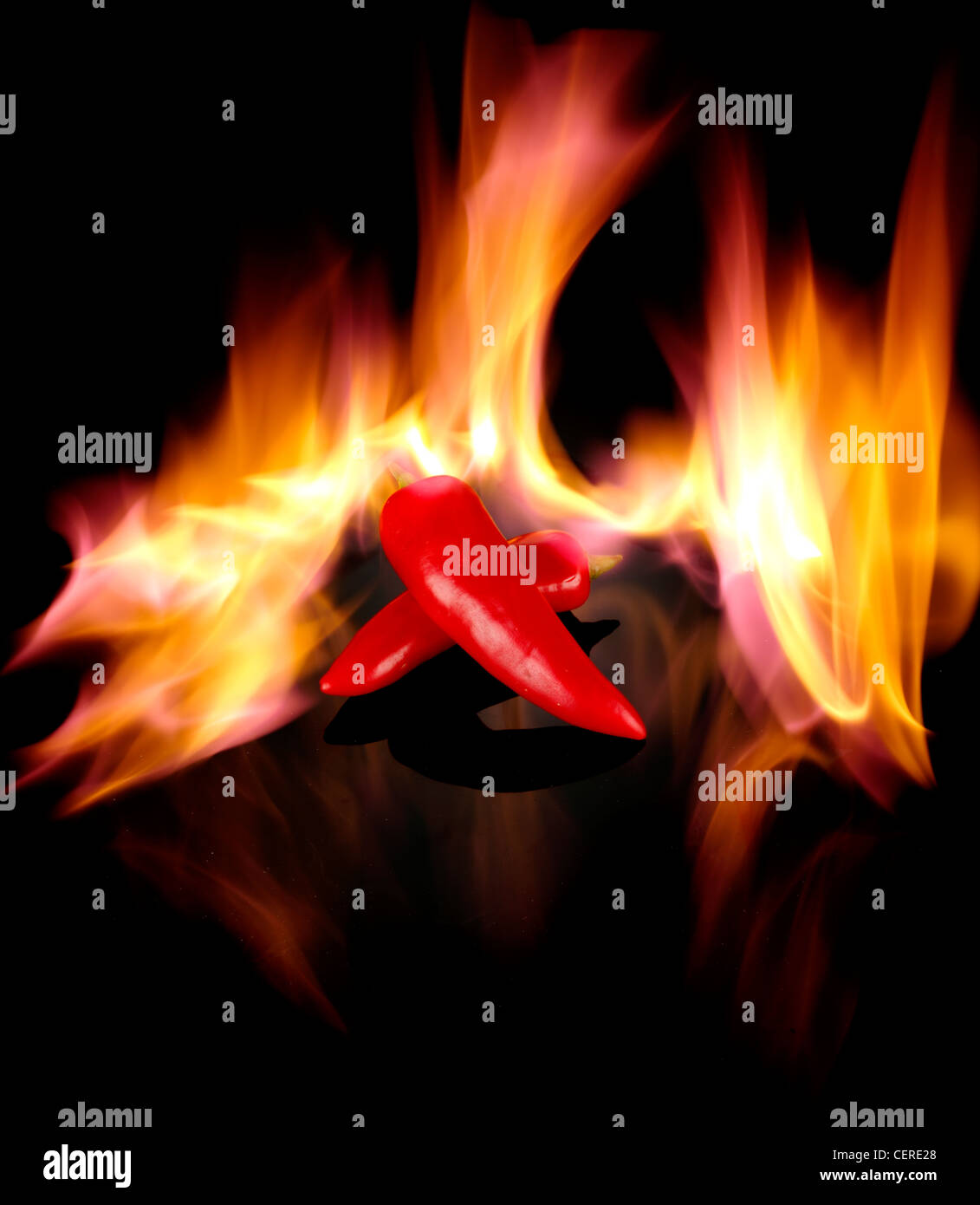 Hot Chili Pepper Flames Stock Photos & Hot Chili Pepper Flames Stock ...