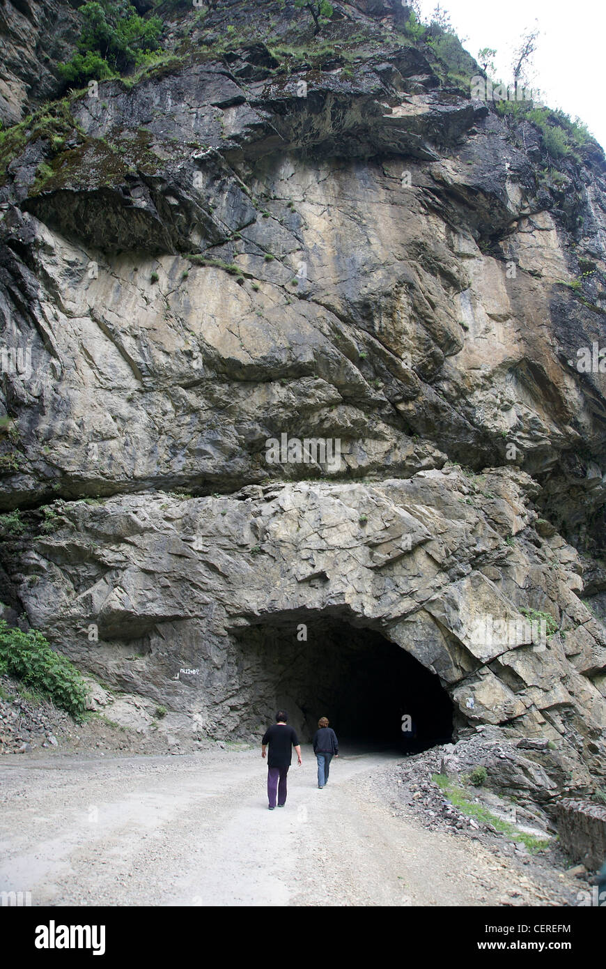 Georgia, Svaneti region, The Inguri (Enguri) river and dam water ...