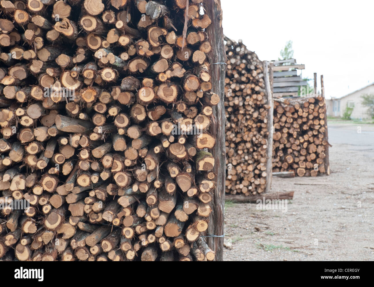 Wood piles are stacked in readiness for winter Stock Photo - Alamy