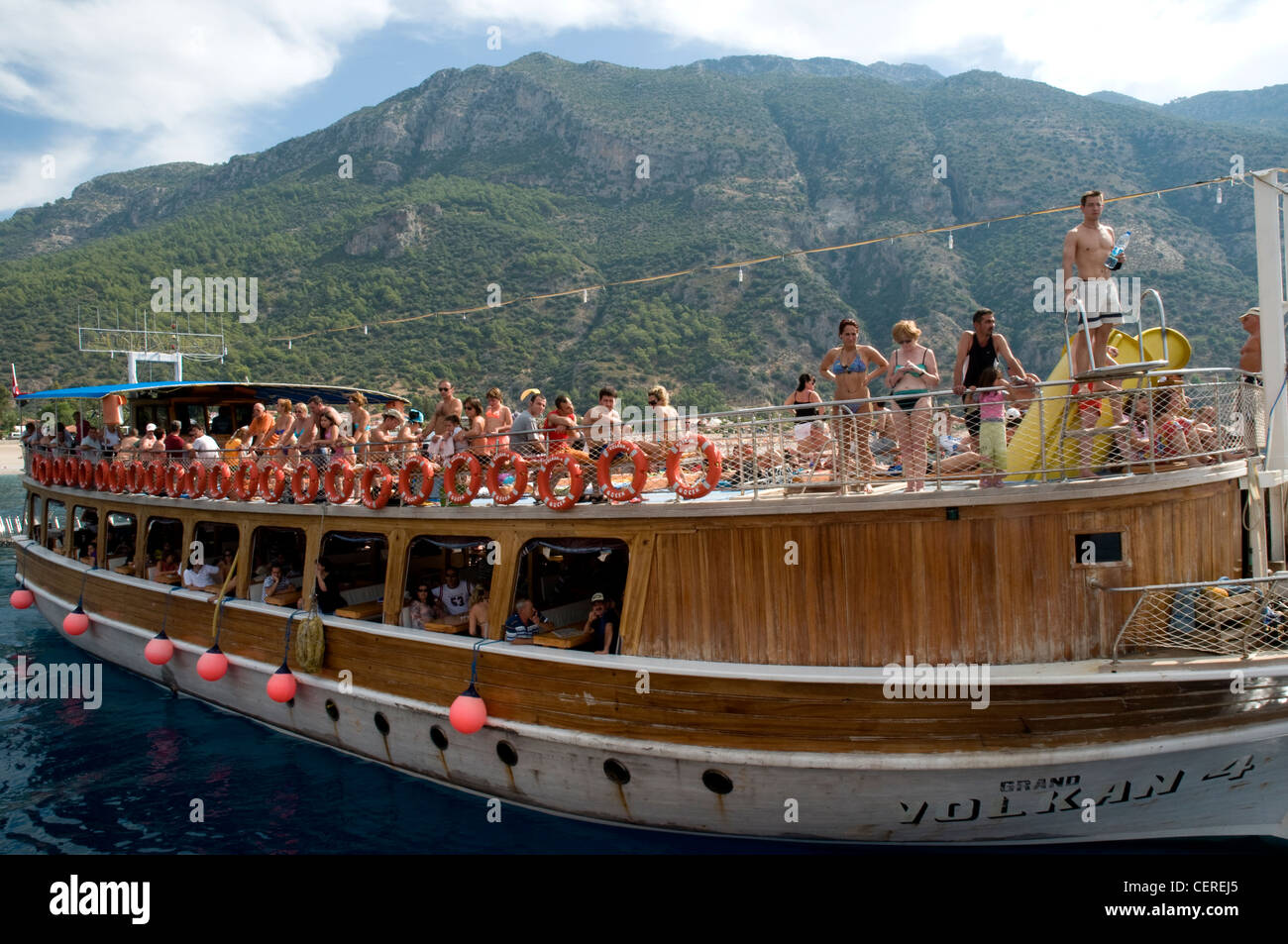 Western tourists onboard a boat, Olu Deniz, Turkey Stock Photo - Alamy