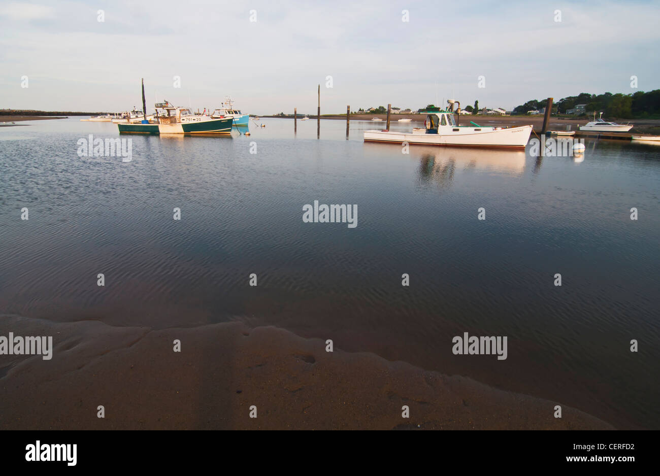 boats in the ocean bay in Maine, Usa Stock Photo - Alamy
