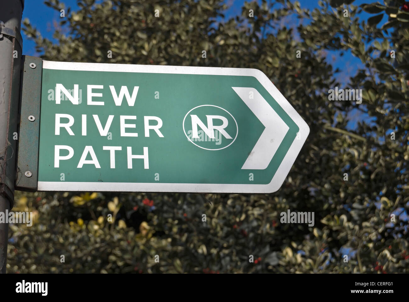 sign for the new river path, islington, london, england Stock Photo - Alamy