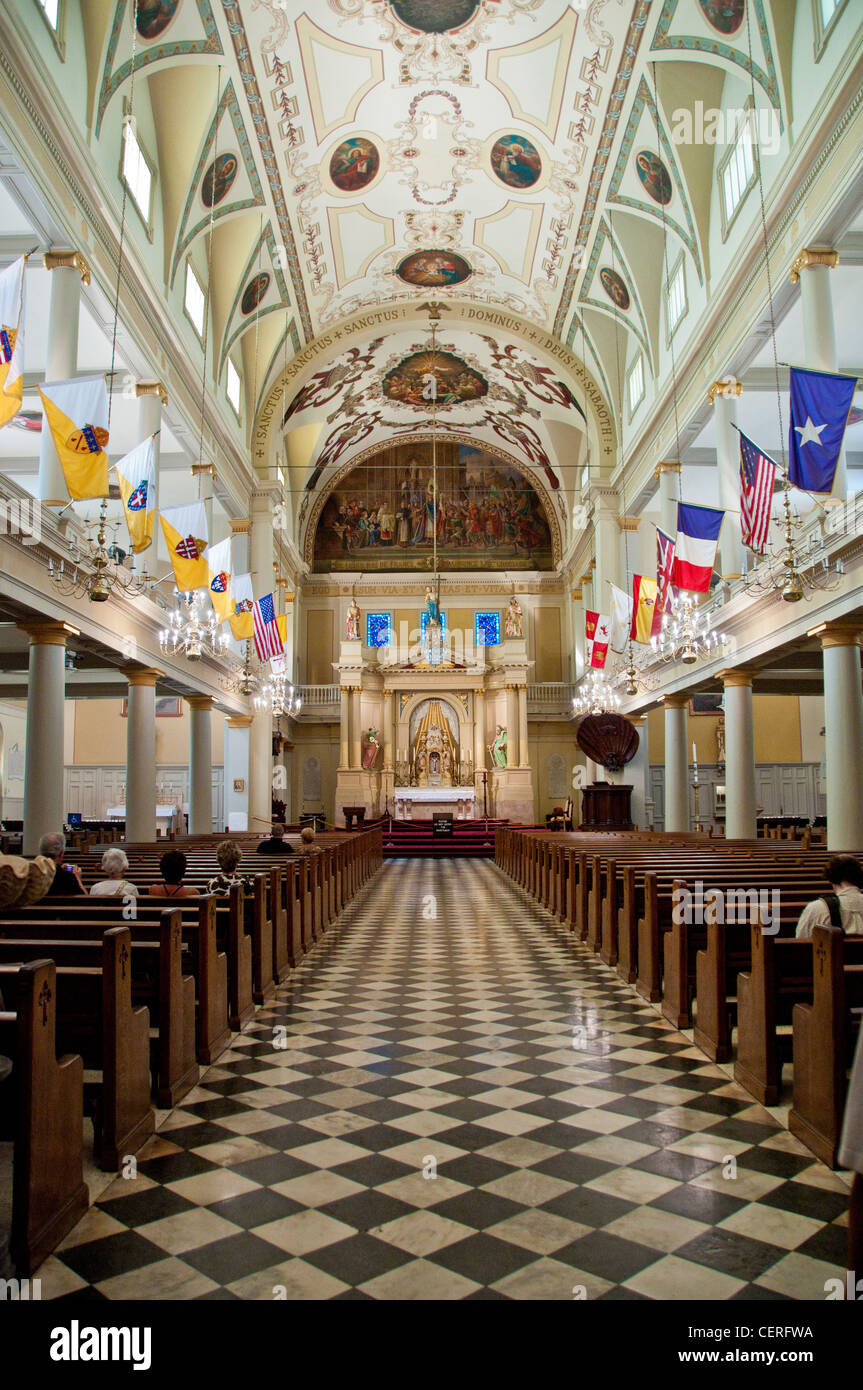 Interior of the St Louise Cathedral in Jackson Square in New Orleans ...