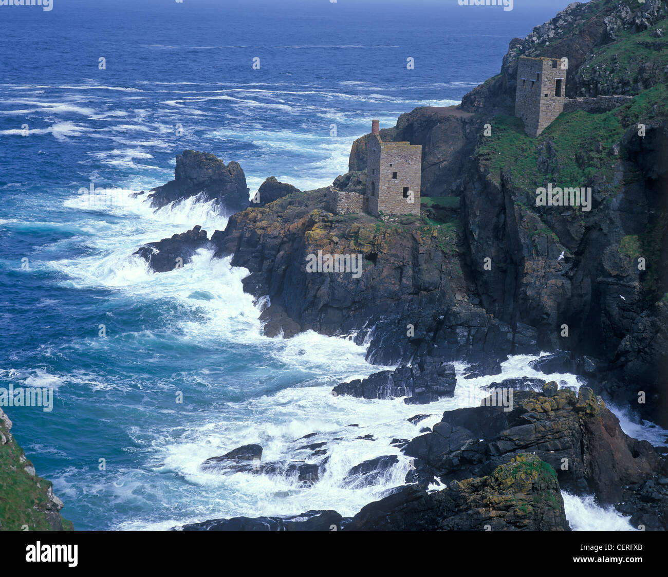 Crown Mine engine houses Stock Photo - Alamy