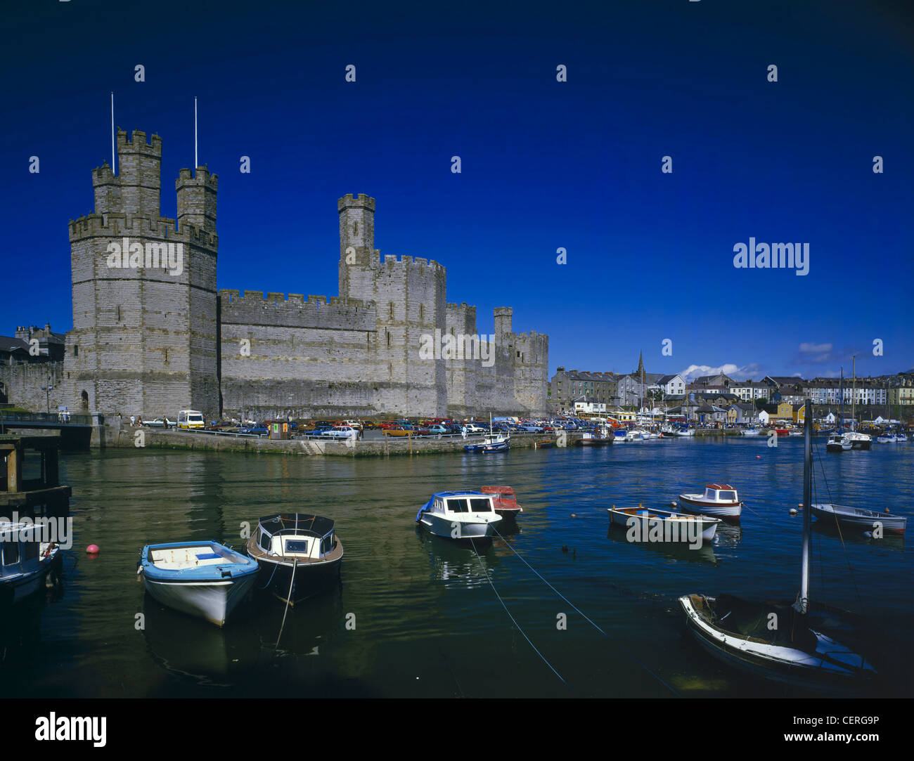Caernarfon Castle and the River Seiont Stock Photo - Alamy