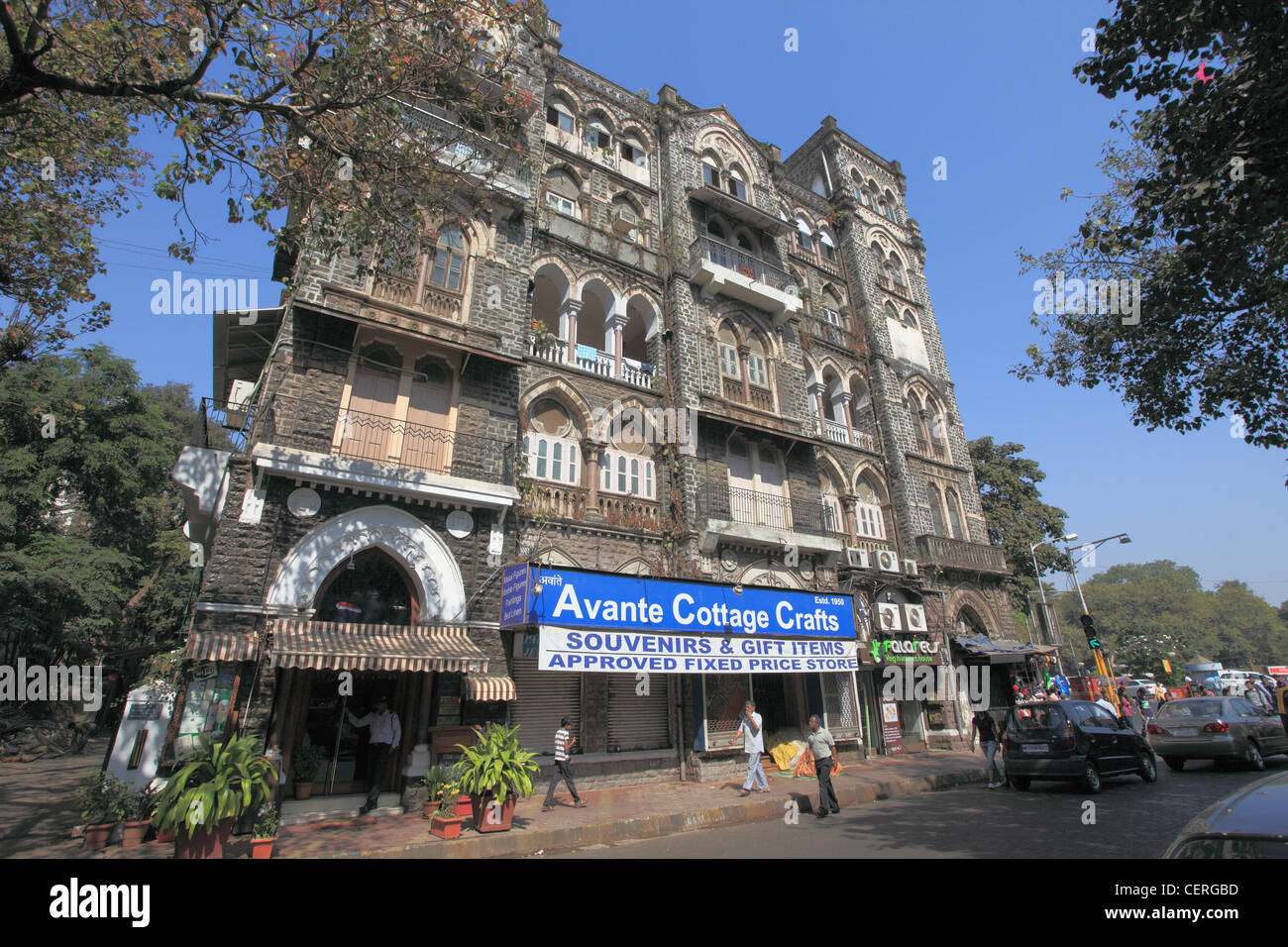 India, Maharashtra, Mumbai, street scene, historic architecture Stock ...