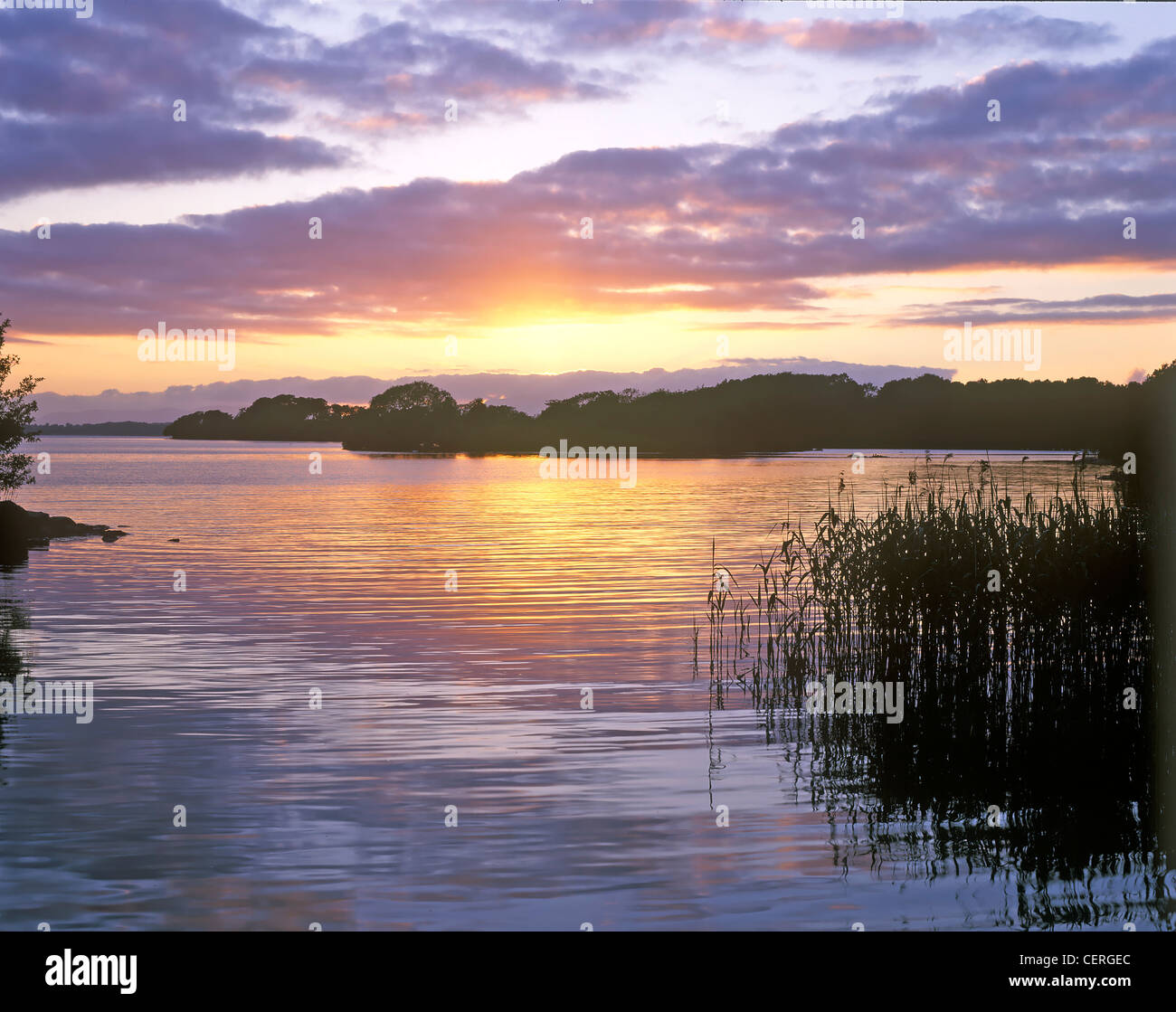 Spectacular sunset over Lake Killarney Stock Photo - Alamy
