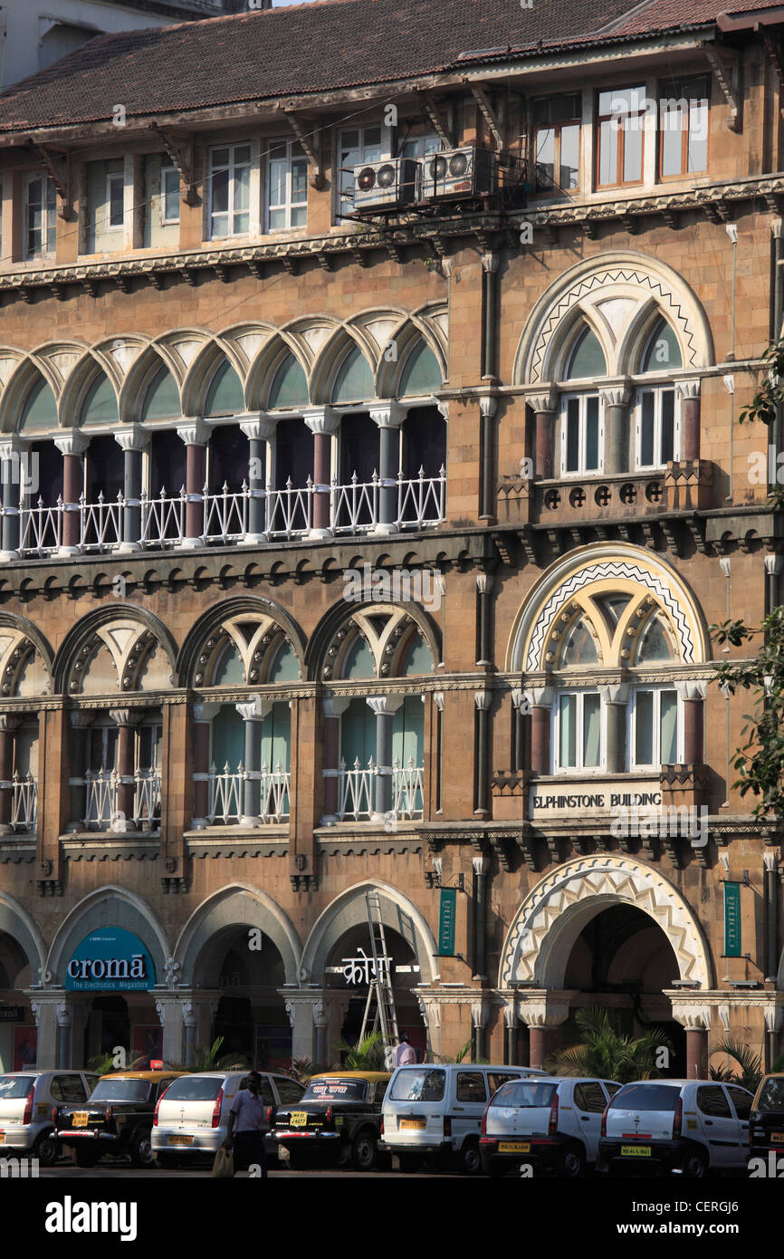 India, Maharashtra, Mumbai, Elphinstone Building, historic architecture ...